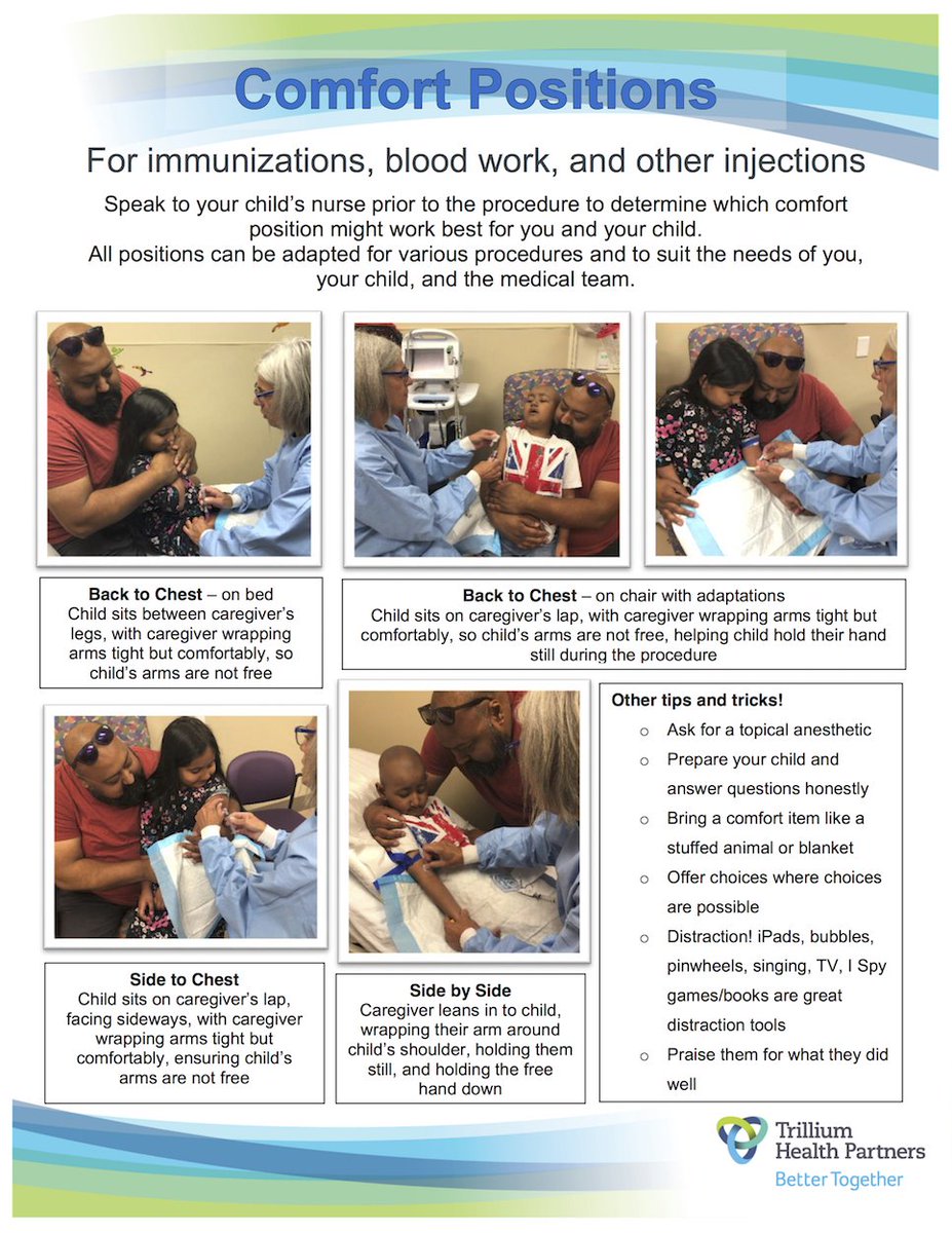 Trillium Health Partners on Twitter: "Kid nervous around needles? The right comfort position can ...