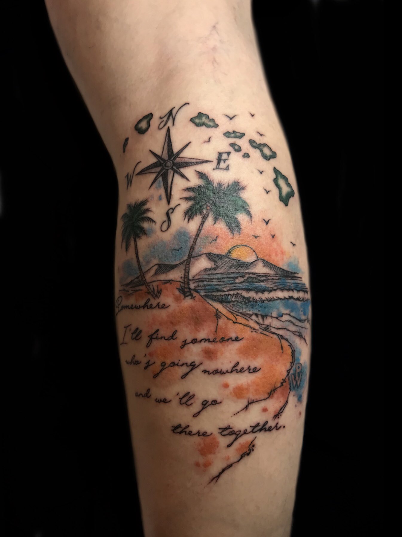 Paradise Island Tattoos Hawaiian Scene Polynesian Hook By Adam