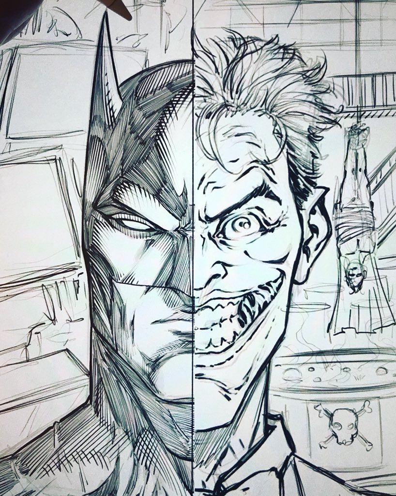 Batman And Joker Fighting Drawing