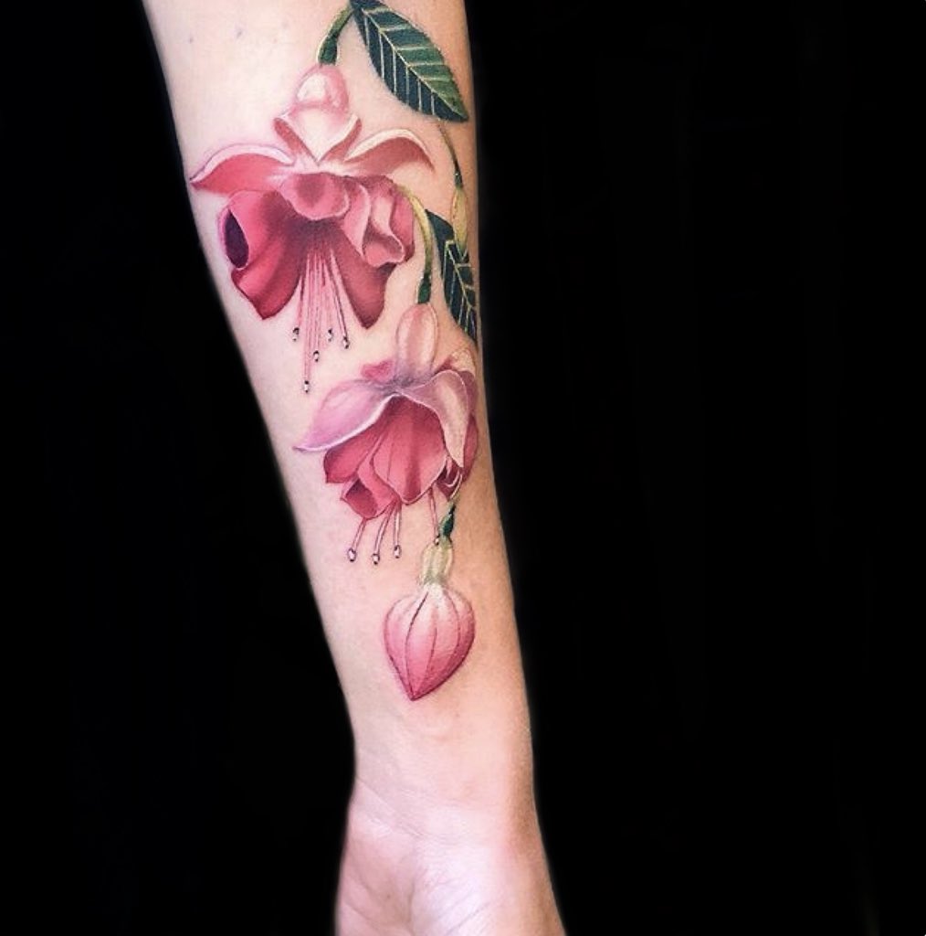 Fuschia Flower Tattoo