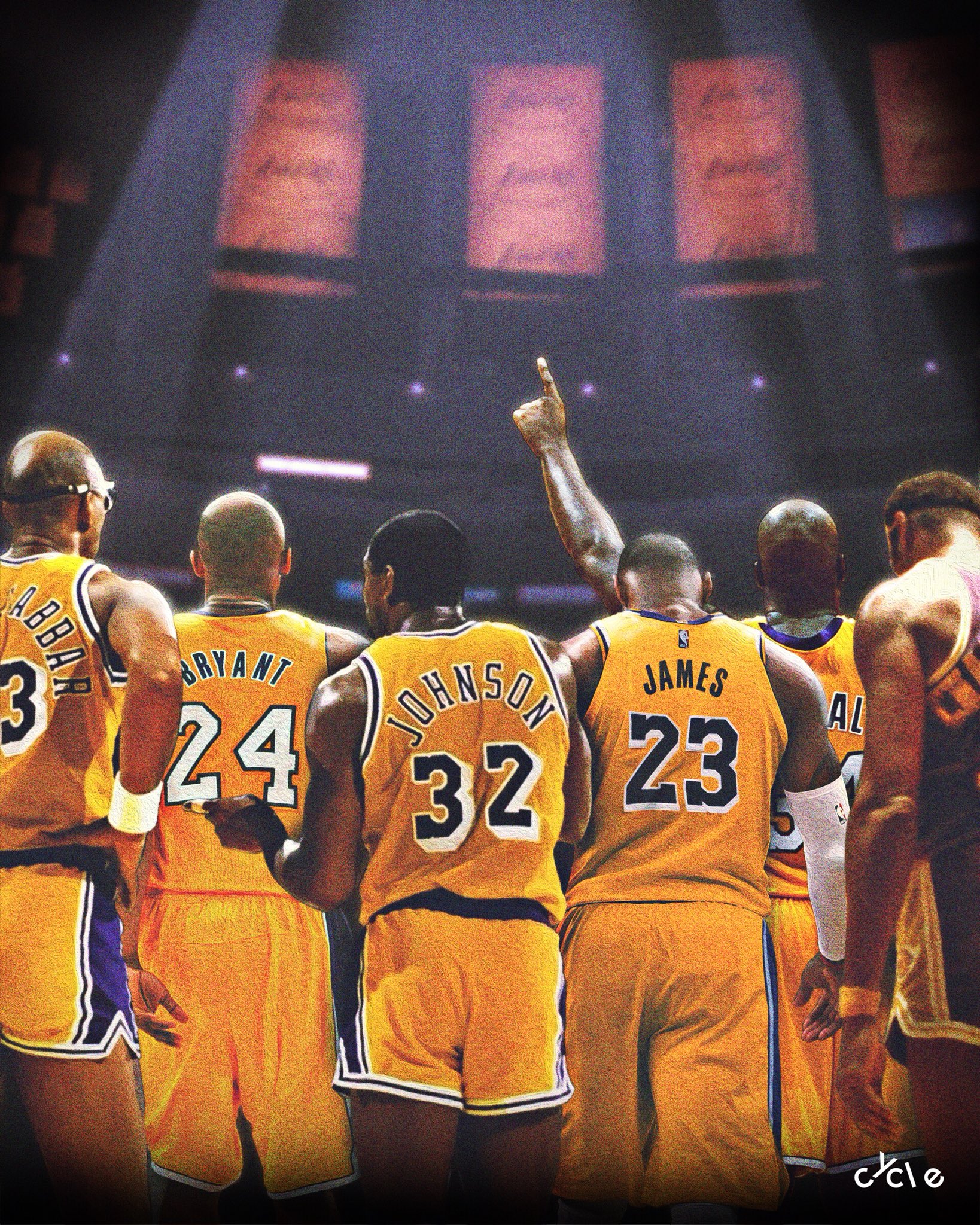 Magic Johnson Lakers Wallpaper CN774 Magic Johnson Lakers Finger Roll