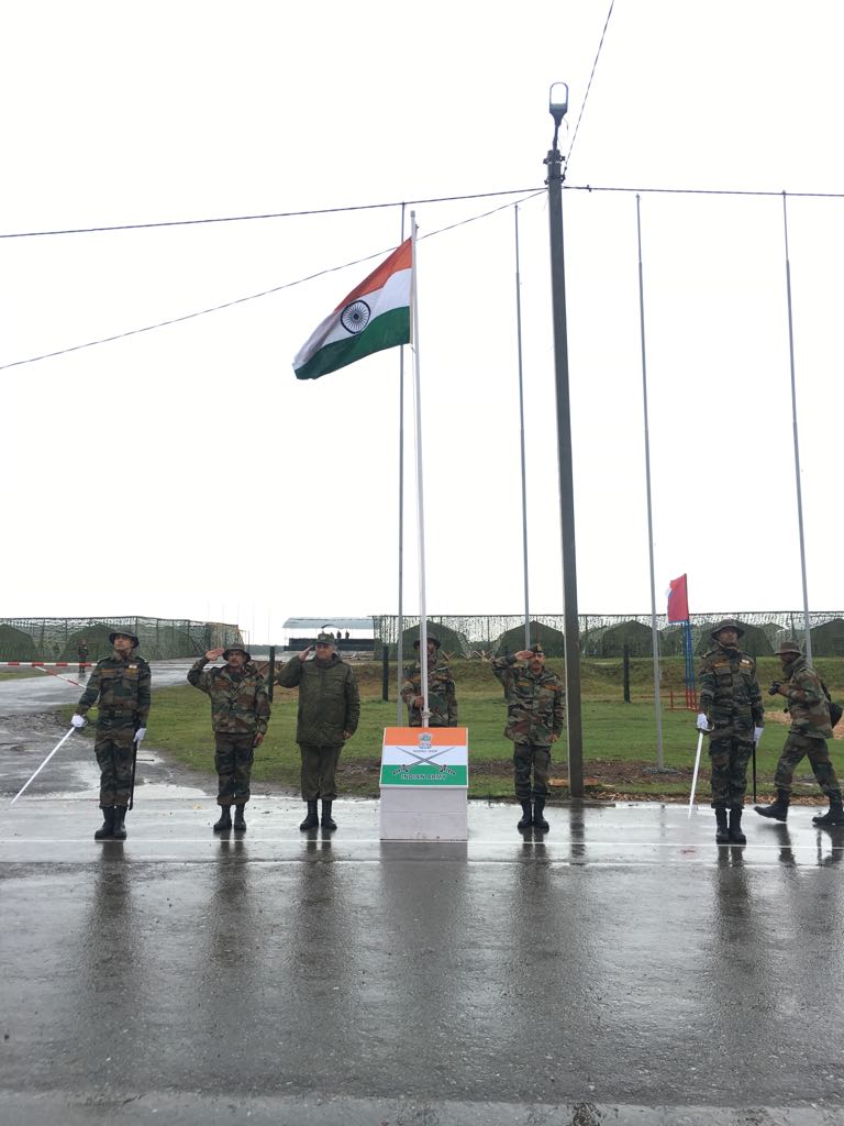 Indian Flag Hoisting Army