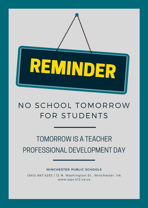 No School Tomorrow Sign