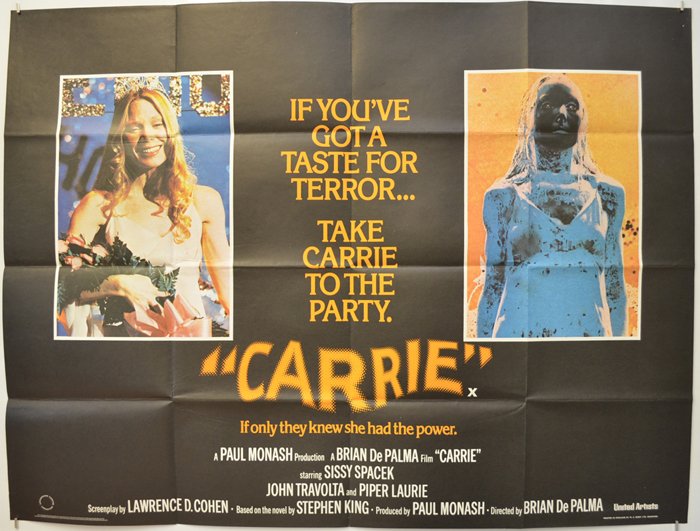 Carrie 1976 Original Movie Poster