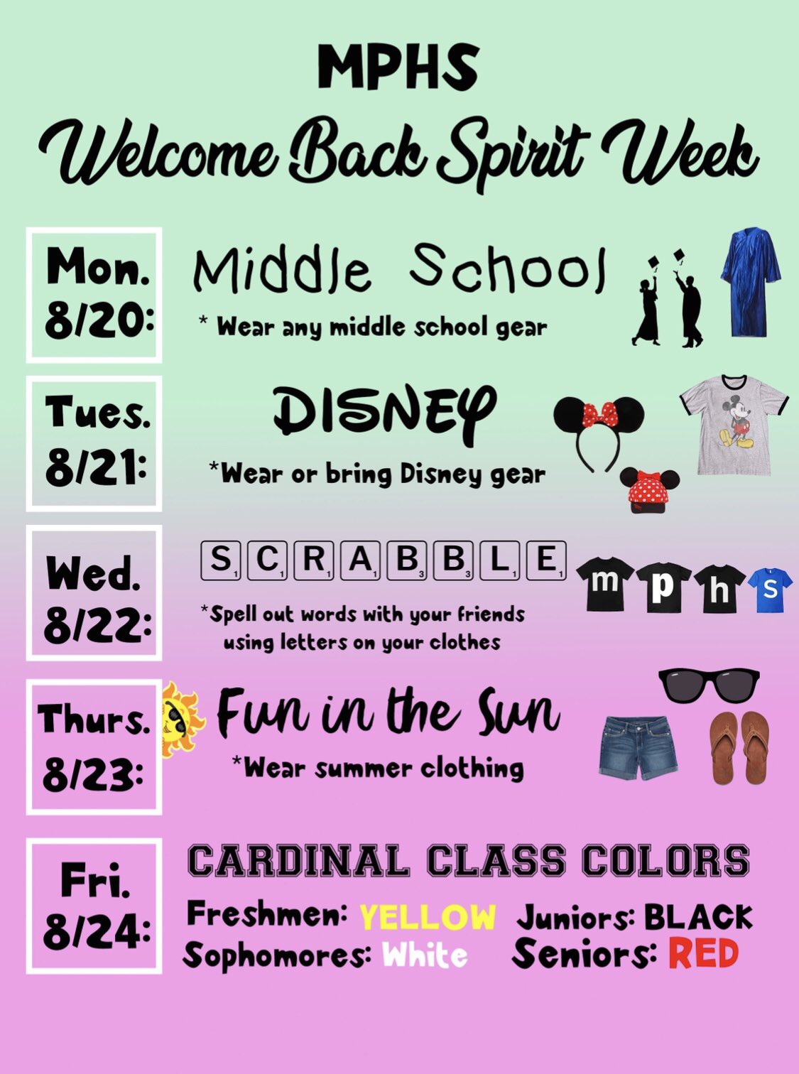 Spirit Week Words