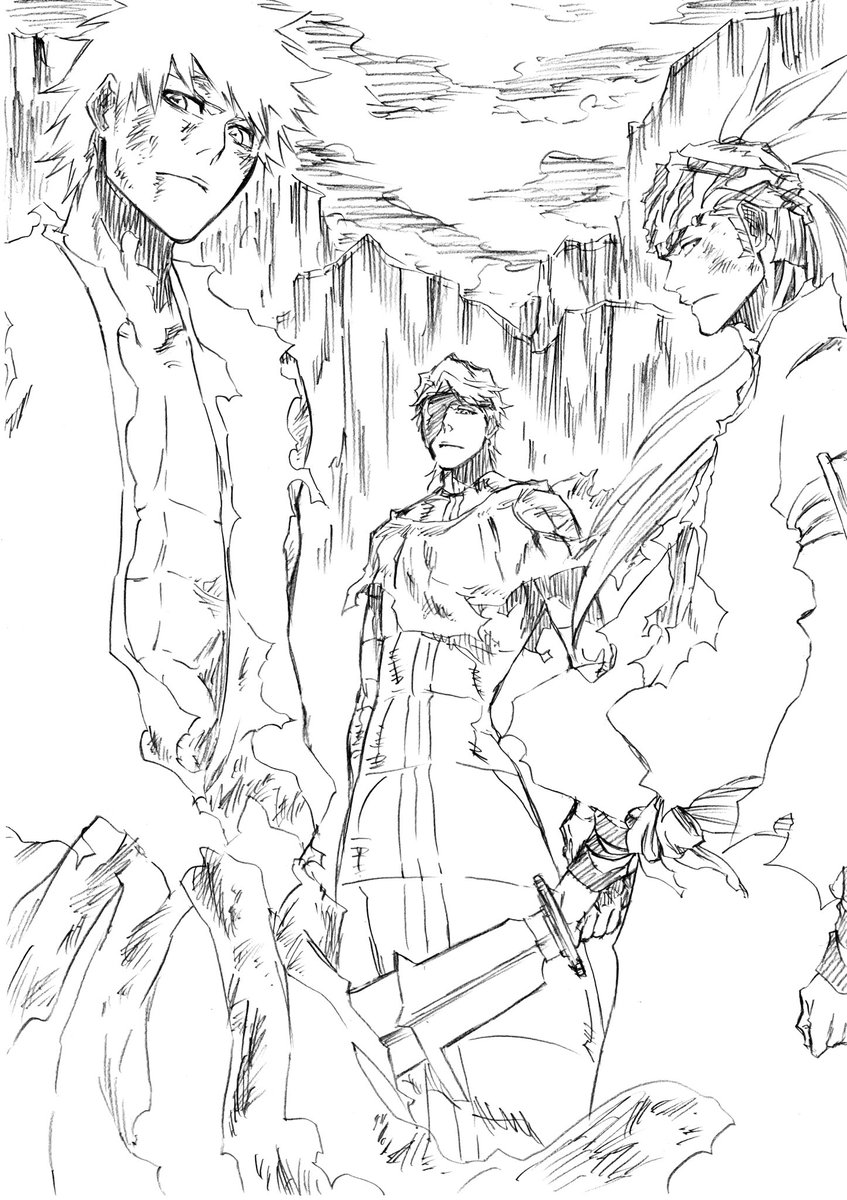 Ichigo, Aizen and Renji by @ken1ro_u : r/bleach