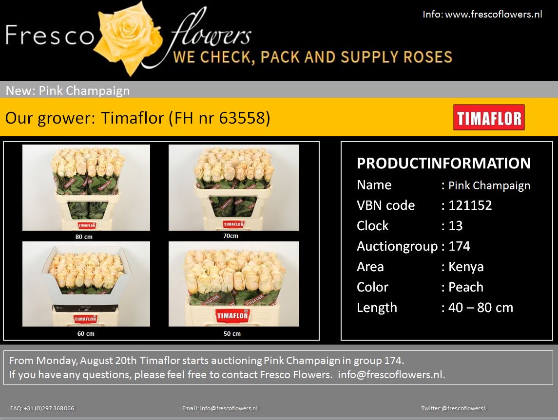 Fresco Flowers, we check, pack and supply roses