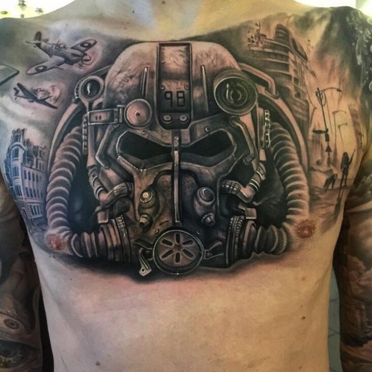 Power Armour Tattoos Fallout (Amazon): Brotherhood Of Steel Premium