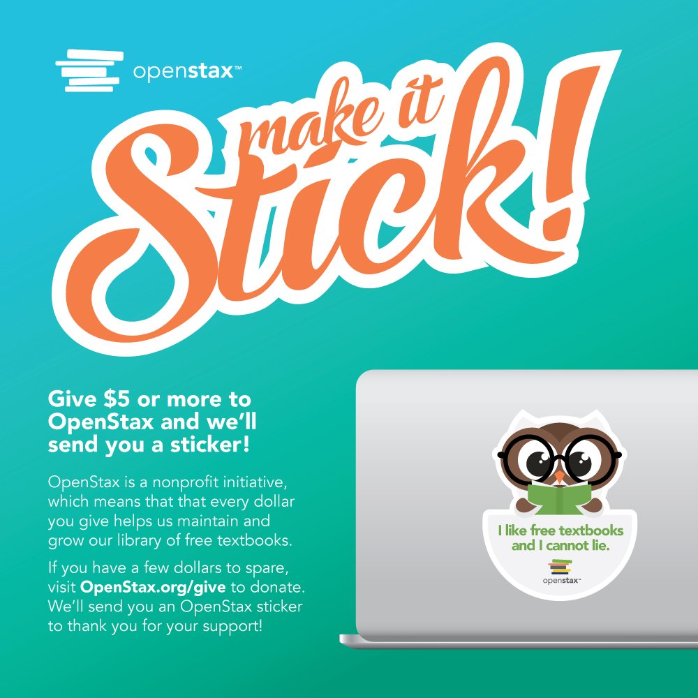 OpenStax on Twitter: "Give $5 or more to OpenStax to help us create more textbooks and we'll ...