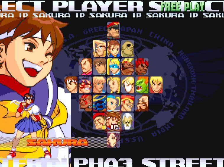 Street Fighter 1 Character Select