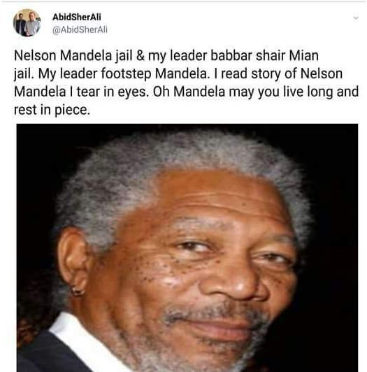 Morgan Freeman Nelson Mandela Tweet