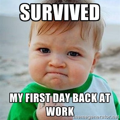 First Day Back To Work After Vacation