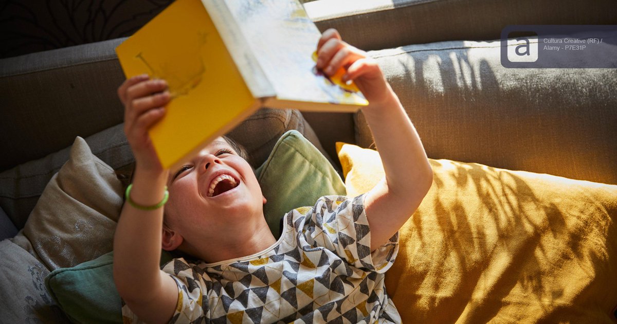 Laughing Children Reading