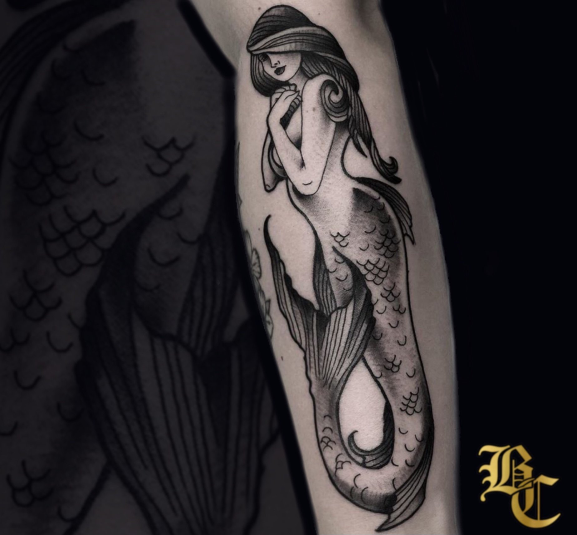 Evil Mermaid Tattoo