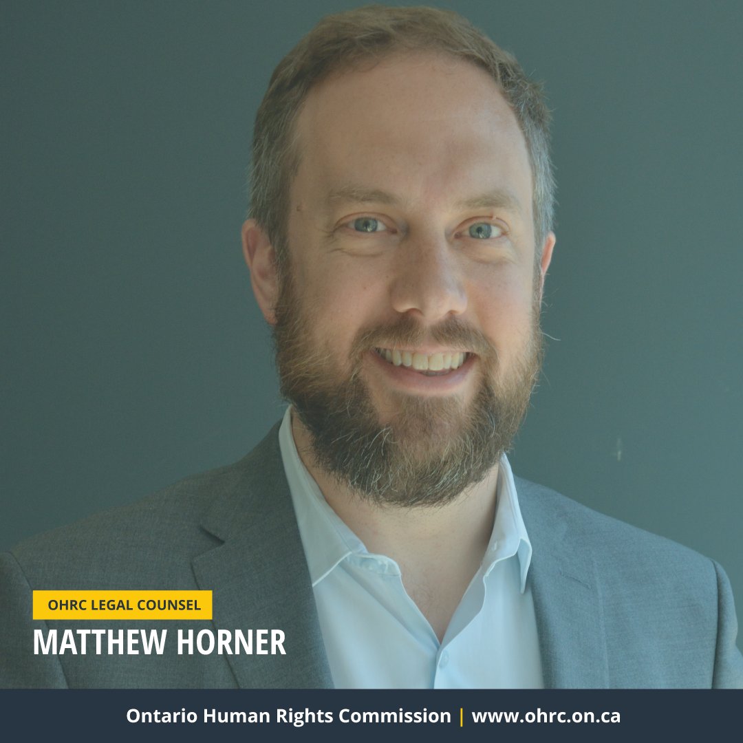 The OHRC on Twitter: "September 12: OHRC Legal Counsel Matthew Horner joins panel discussion on ...