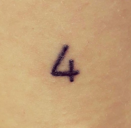 Number 4 Tattoo Designs