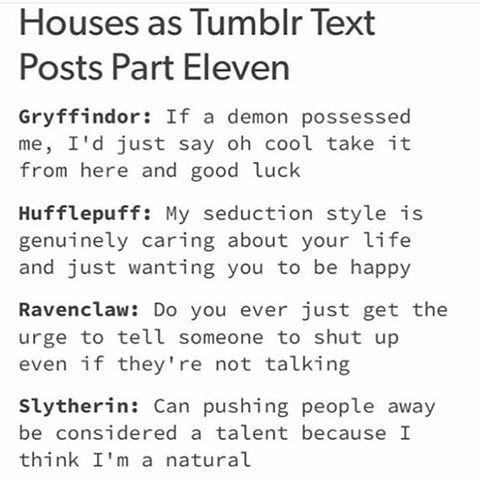 Hogwarts Houses Tumblr
