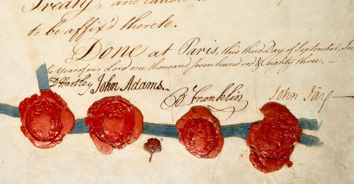 John Adams, Benjamin Franklin, John Jay signatures on Treaty of Paris ...