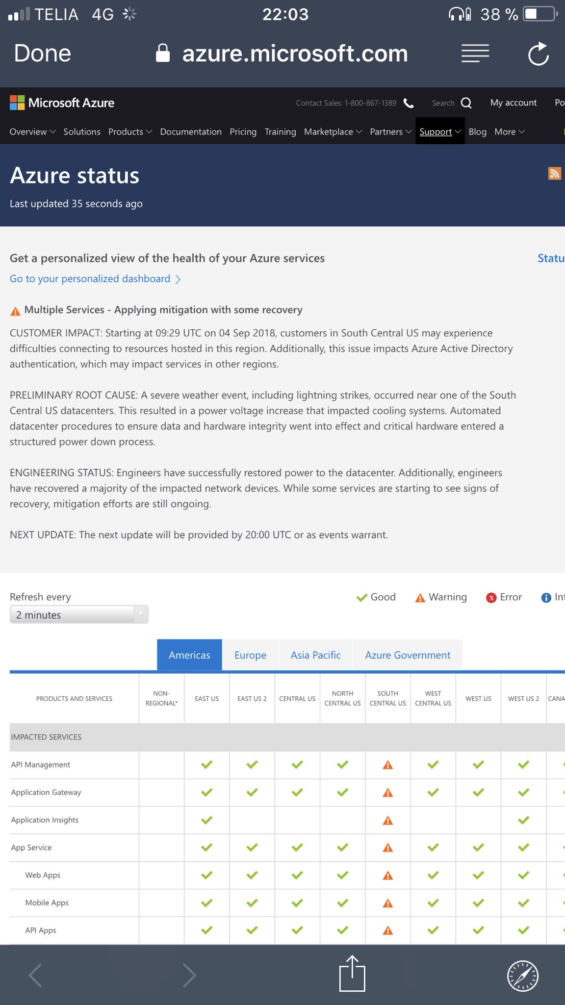 Iris Classon On Twitter For Those Following The Azure Issue Make Sure You Check The Status