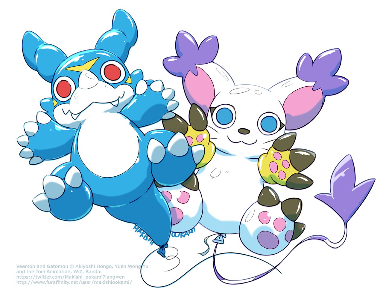 Digimon Gatomon And Veemon