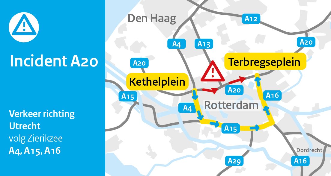 Rijkswaterstaat Verkeersinformatie on Twitter: "We hebben de #A20 in beide richtingen helemaal ...