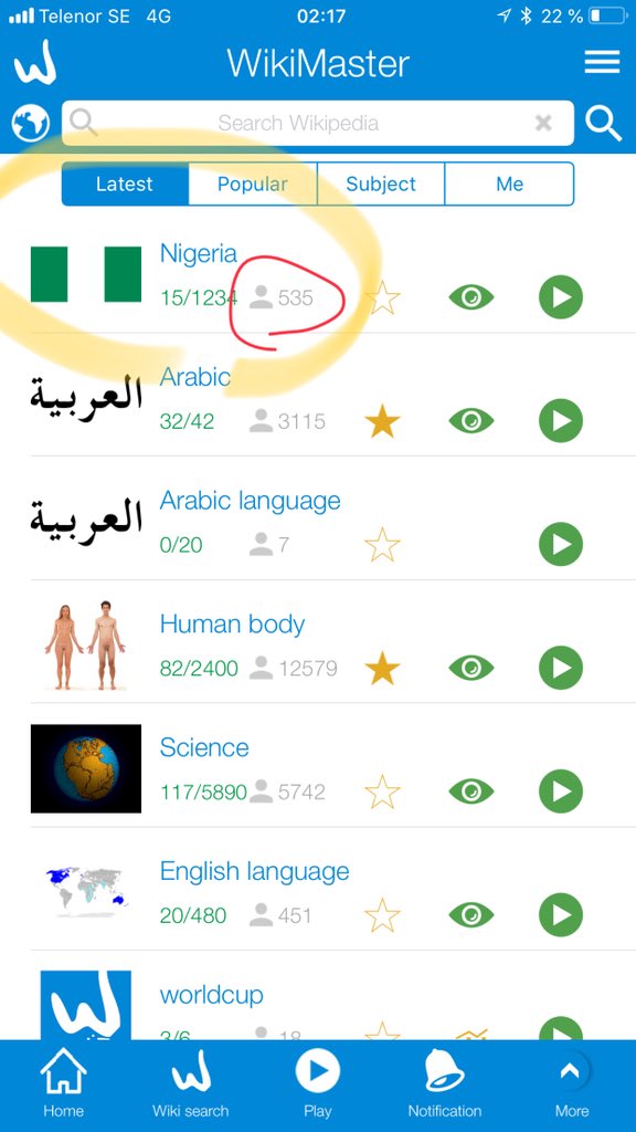 Wikimaster - quiz to Wikipedia