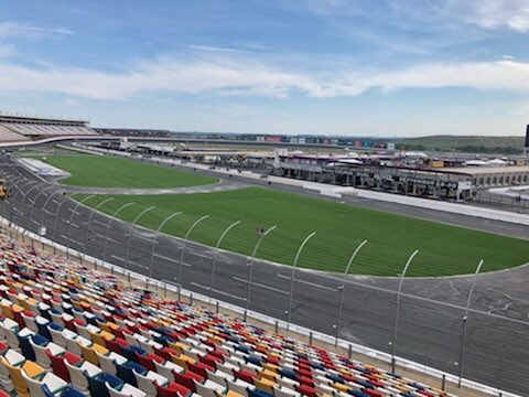 The synthetic turf infield at CMS has been completed : r/NASCAR
