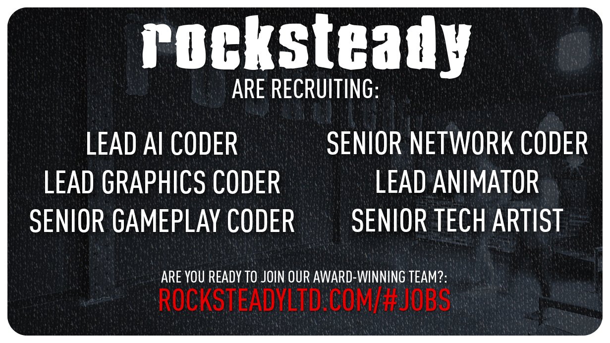 Rocksteady Studios on Twitter: "We're looking for incredible programmers, artists, and more to ...