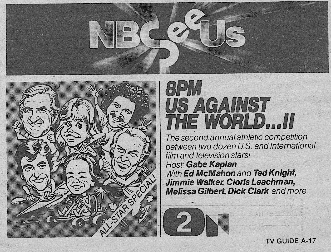 RetroNewsNow on Twitter: "📺NBC Primetime, September 9, 1978: — ‘Us Against The World II’ https ...