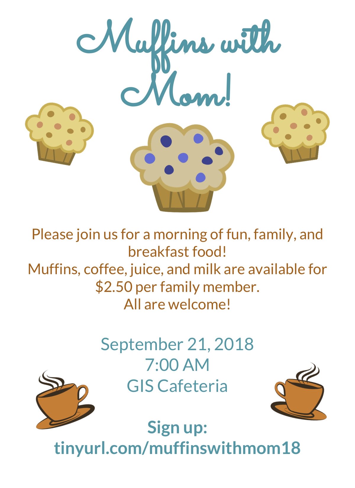 Muffins With Mom Invitation Template