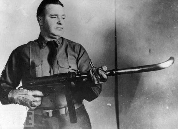 M3 submachine gun with a curved barrel, for shooting around corners ...