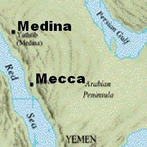 Hegira Map Maps On Stamps : Saudi Arabia | A Database Of