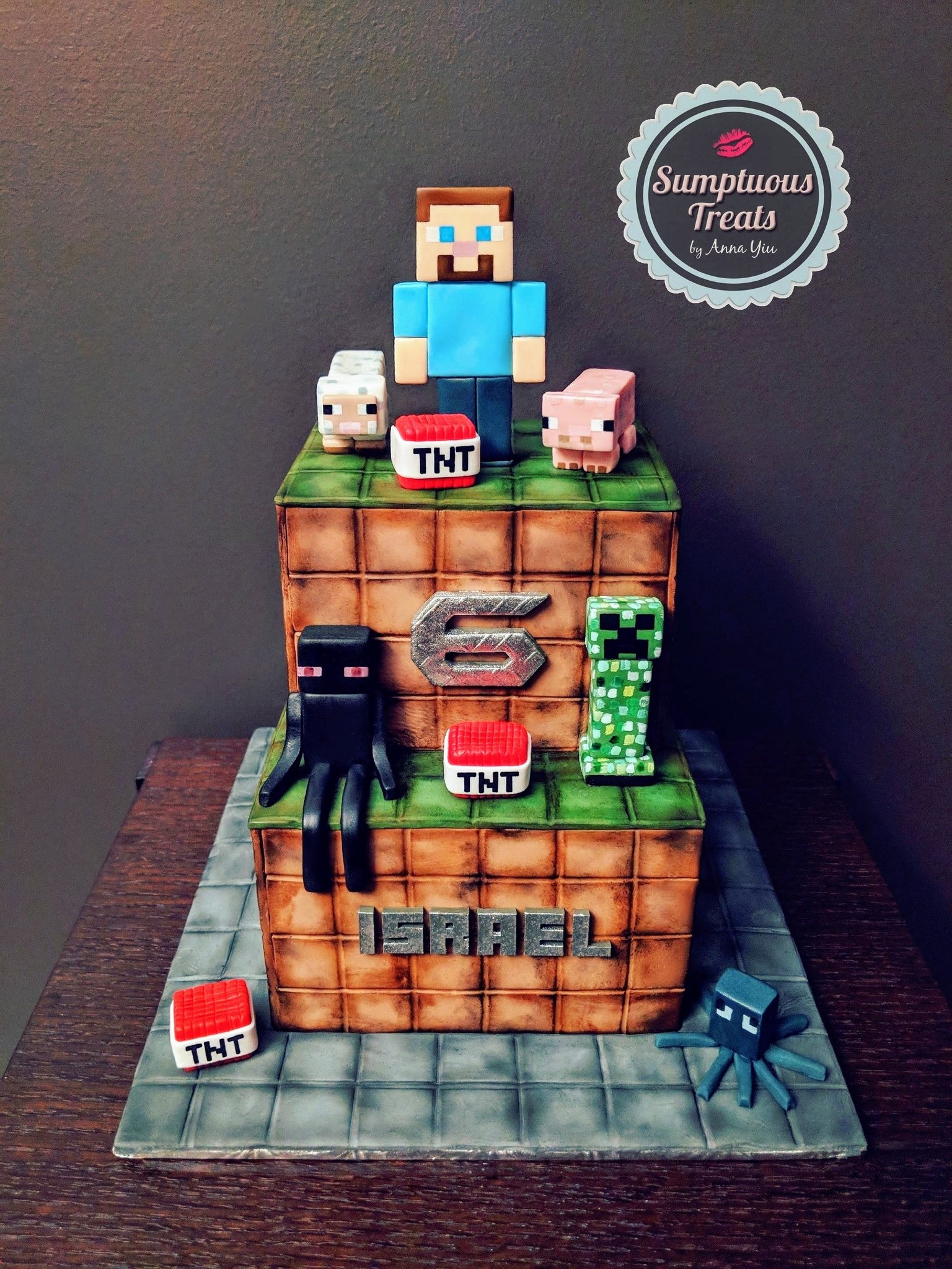 Minecraft Enderman Birthday Cake