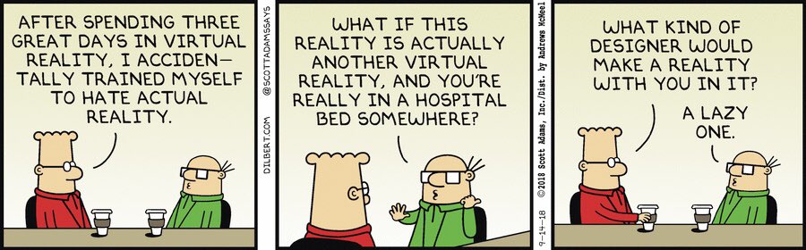 Virtual reality — Dilbert today | Robert Went | Scoopnest