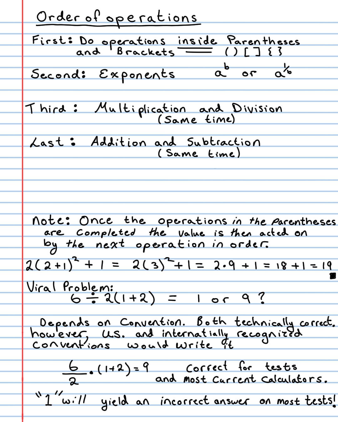 Order Of Operations Bedmas