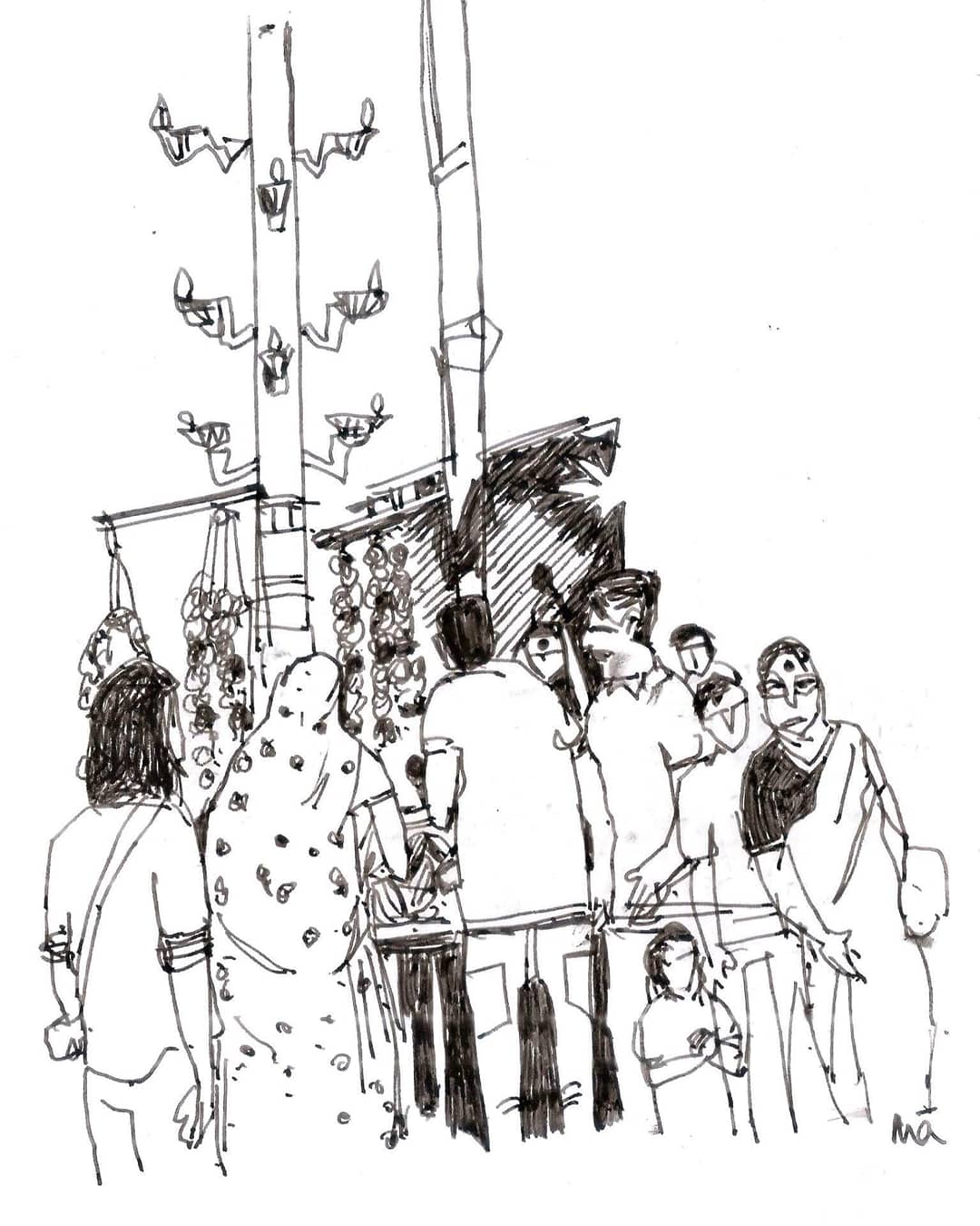 Indian Festival Memory Drawing