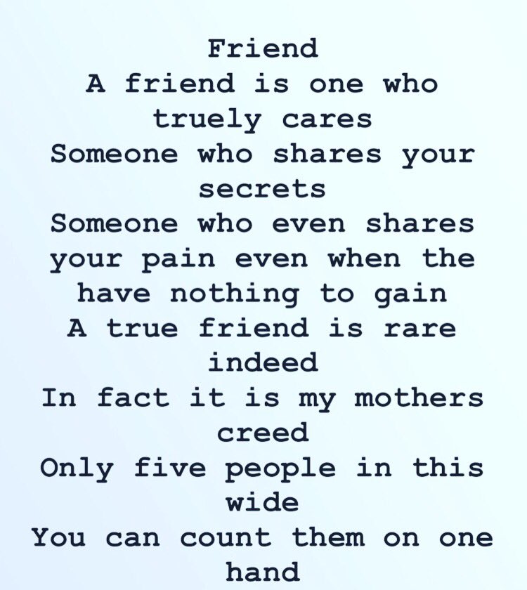 True Friendship Poems That Make You Cry