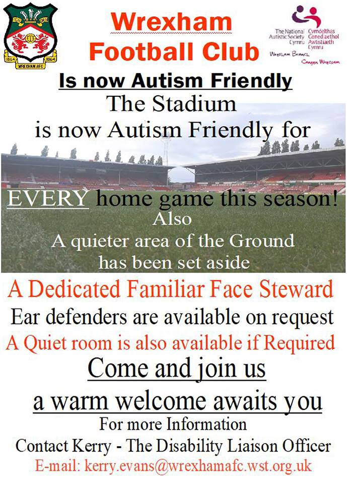 Official Disability Liaison Officer on Twitter: "Here is a flyer we have had made @Wrexham_AFC ...