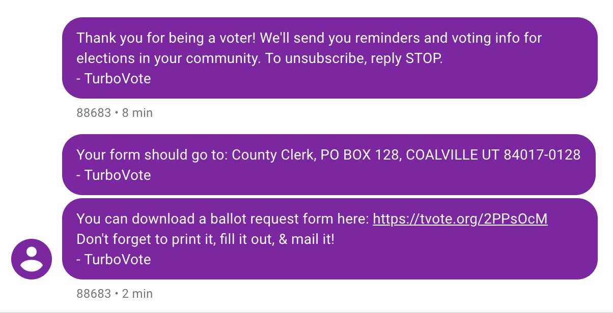 Kathryn Peters on Twitter: ".@TurboVote is on a shortcode now! All our reminders will come from ...