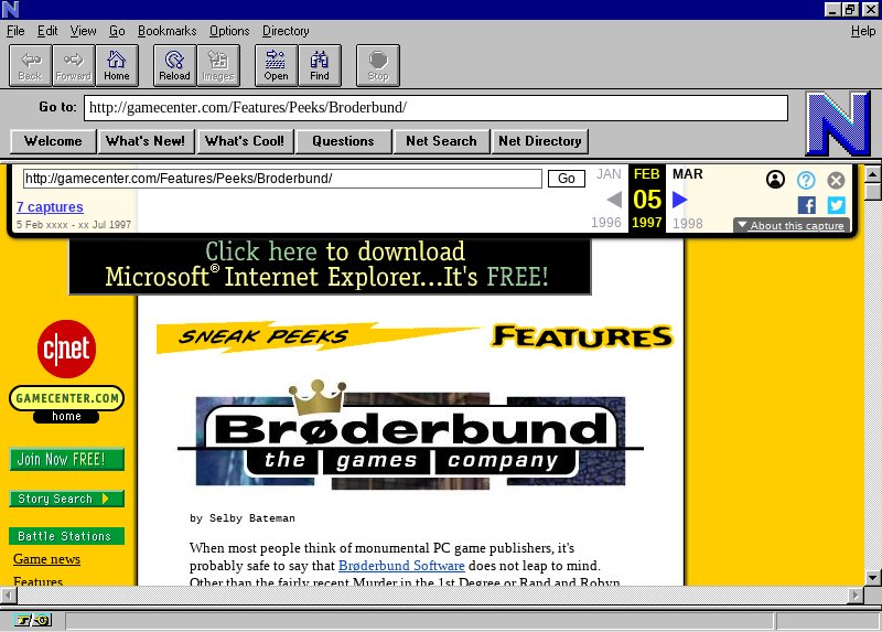 wayback_exe on Twitter: "https://t.co/zPsTJPKgrp - features - Brøderbund: the games company Feb ...