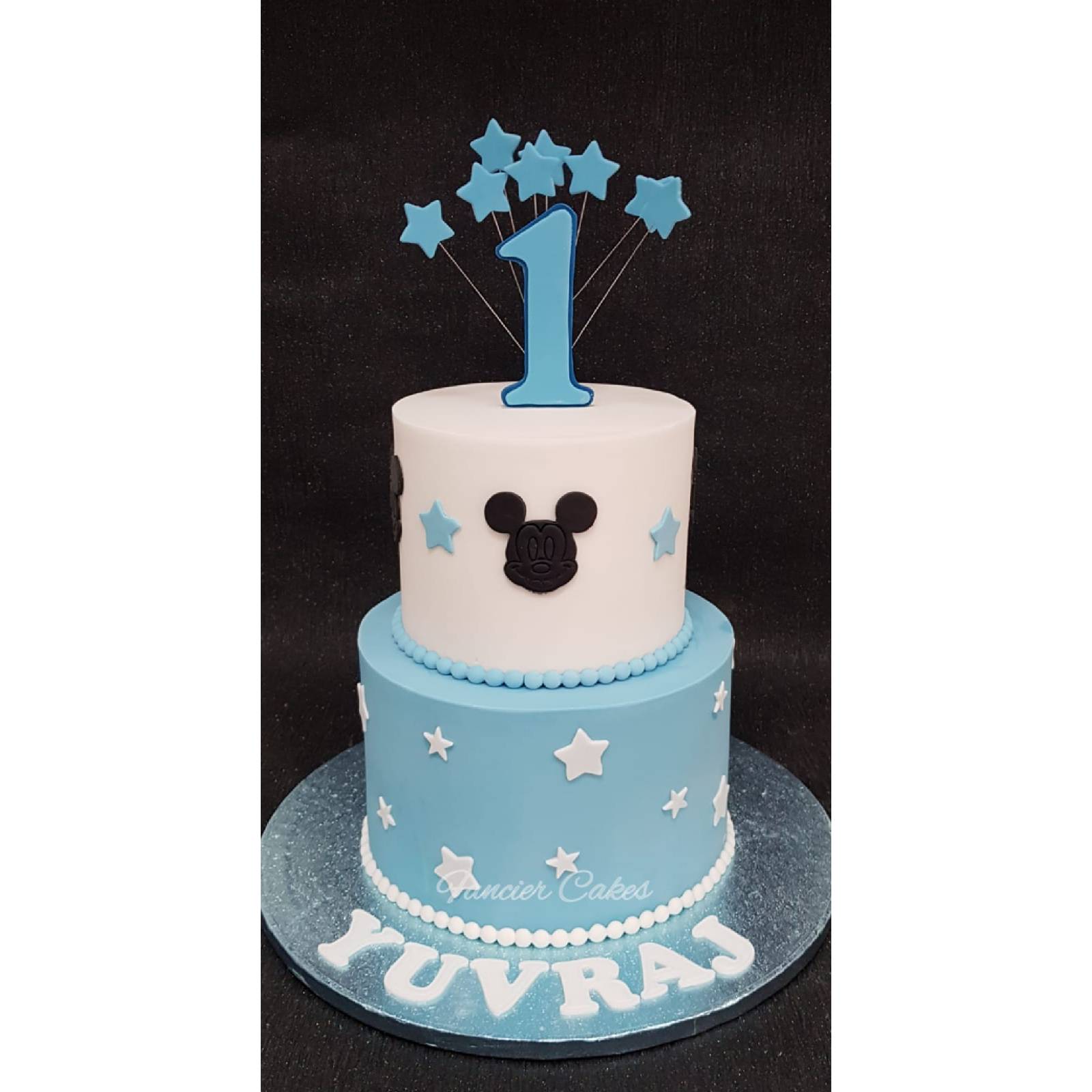 Mickey Mouse Blue Smash Cake