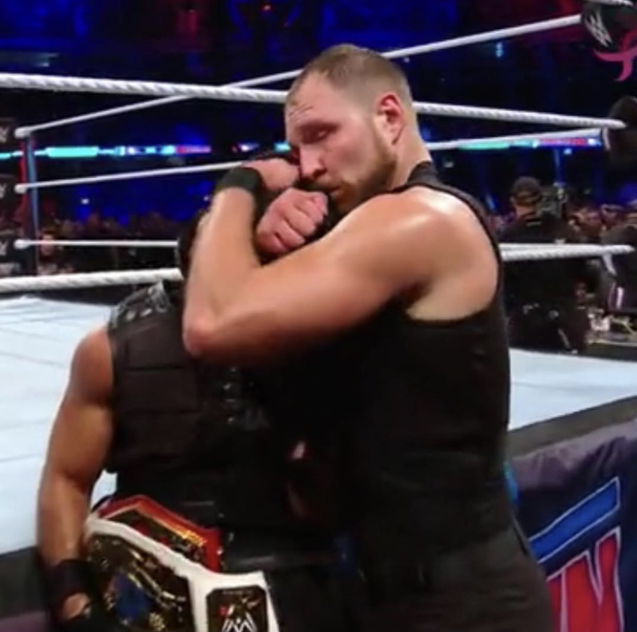 Roman Reigns And Seth Rollins Hug