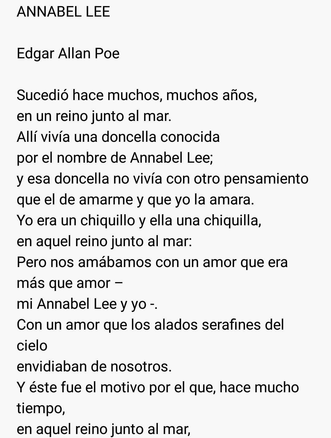 Edgar Allan Poe Y Annabel Lee