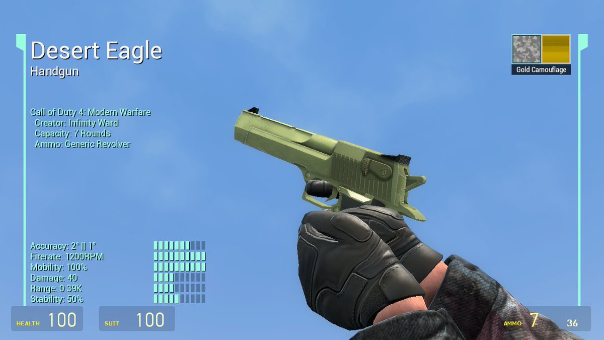 Gold Desert Eagle Cod