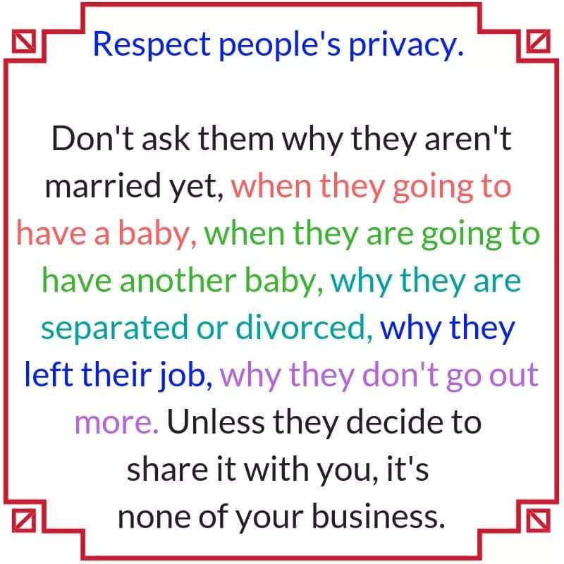 Respect Peoples Privacy