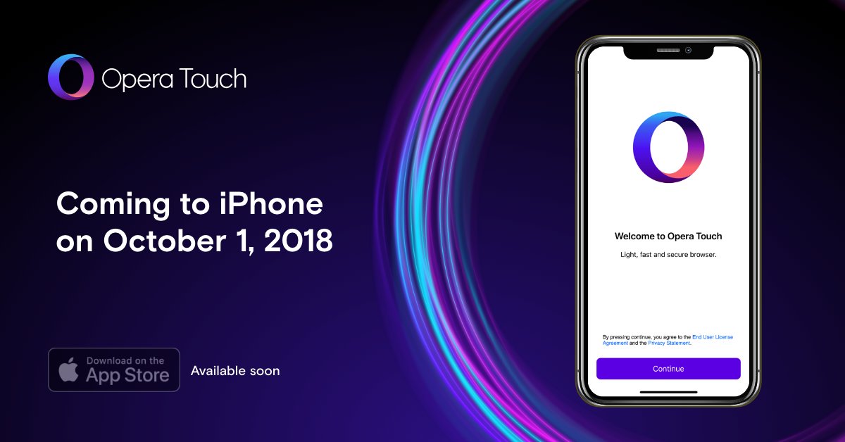 Opera on Twitter: "Opera Touch, a brand new mobile browser for your iPhone, will be available to ...