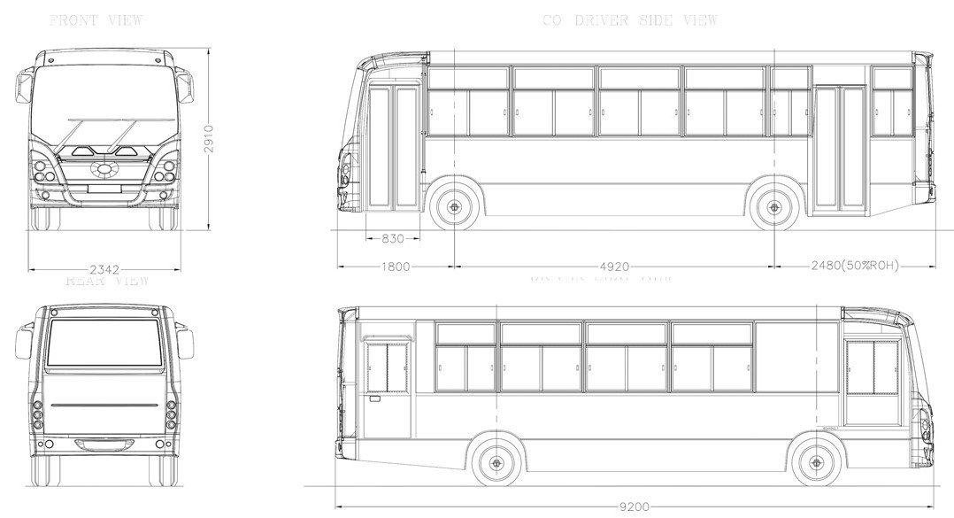 Tata School Bus Side View