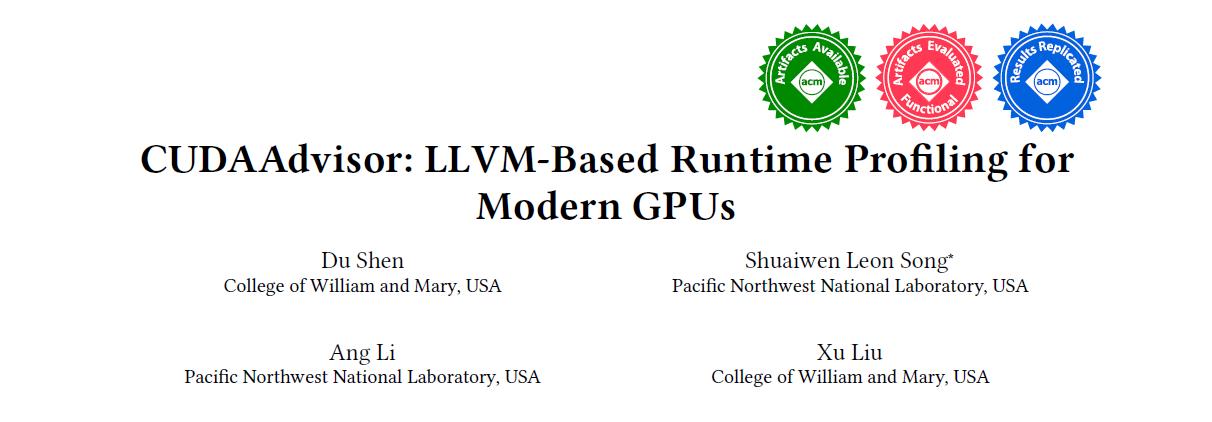 OGAWA, Tadashi on Twitter: "=> "CUDAAdvisor: LLVM-based Runtime Profiling for Modern GPUs", CGO ...