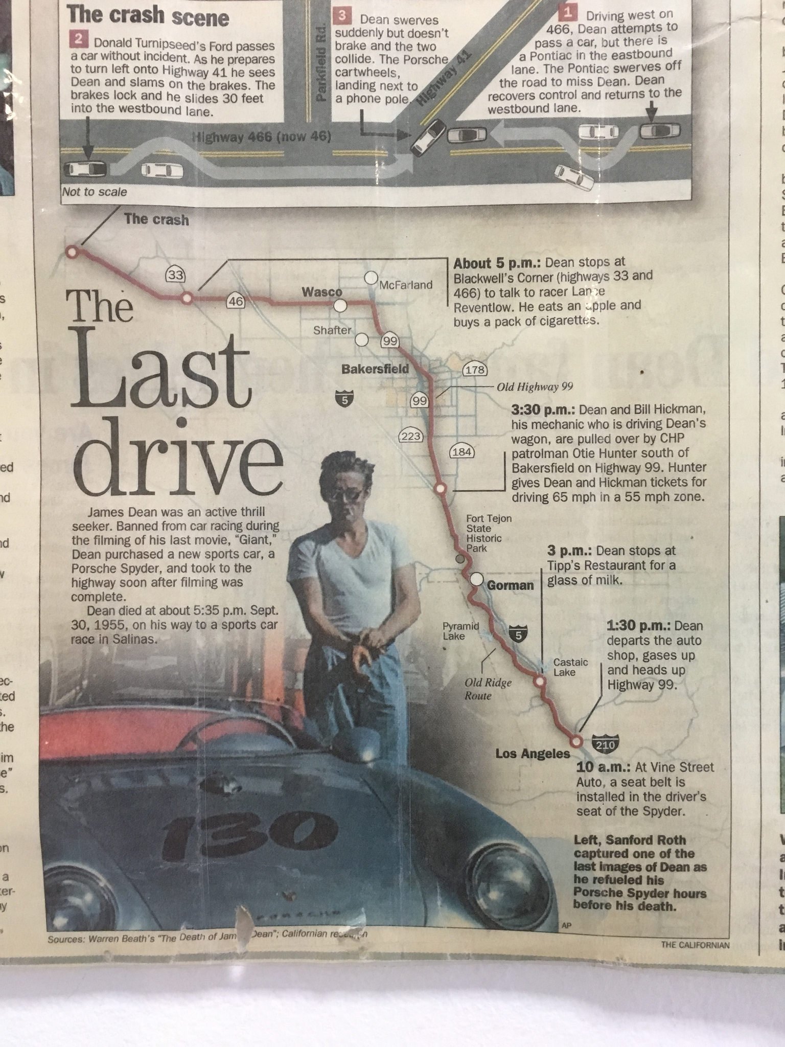 James Dean Crash Site Map