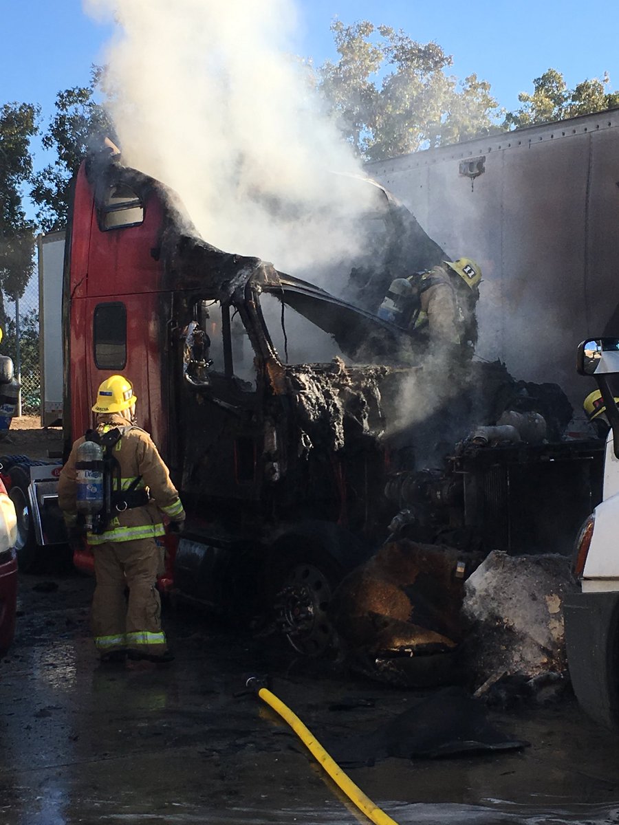 Semi-Truck Fire at Goleta Post Office Plant | Edhat